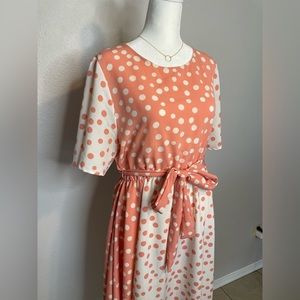 Flamingo | Dresses | Pink Spring Polka Dots Dress Womens Medium ...